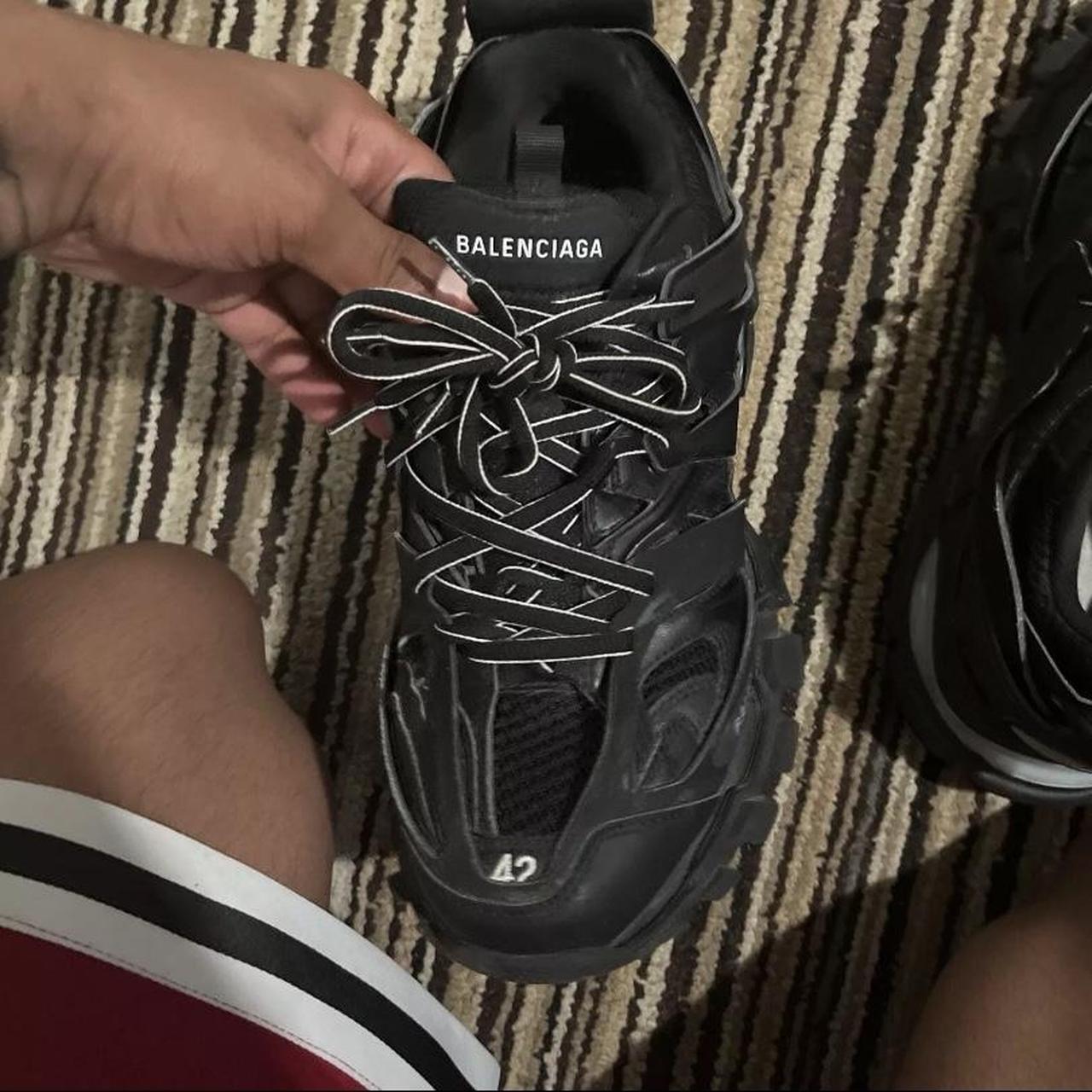 Black led balenciaga track runners - Depop