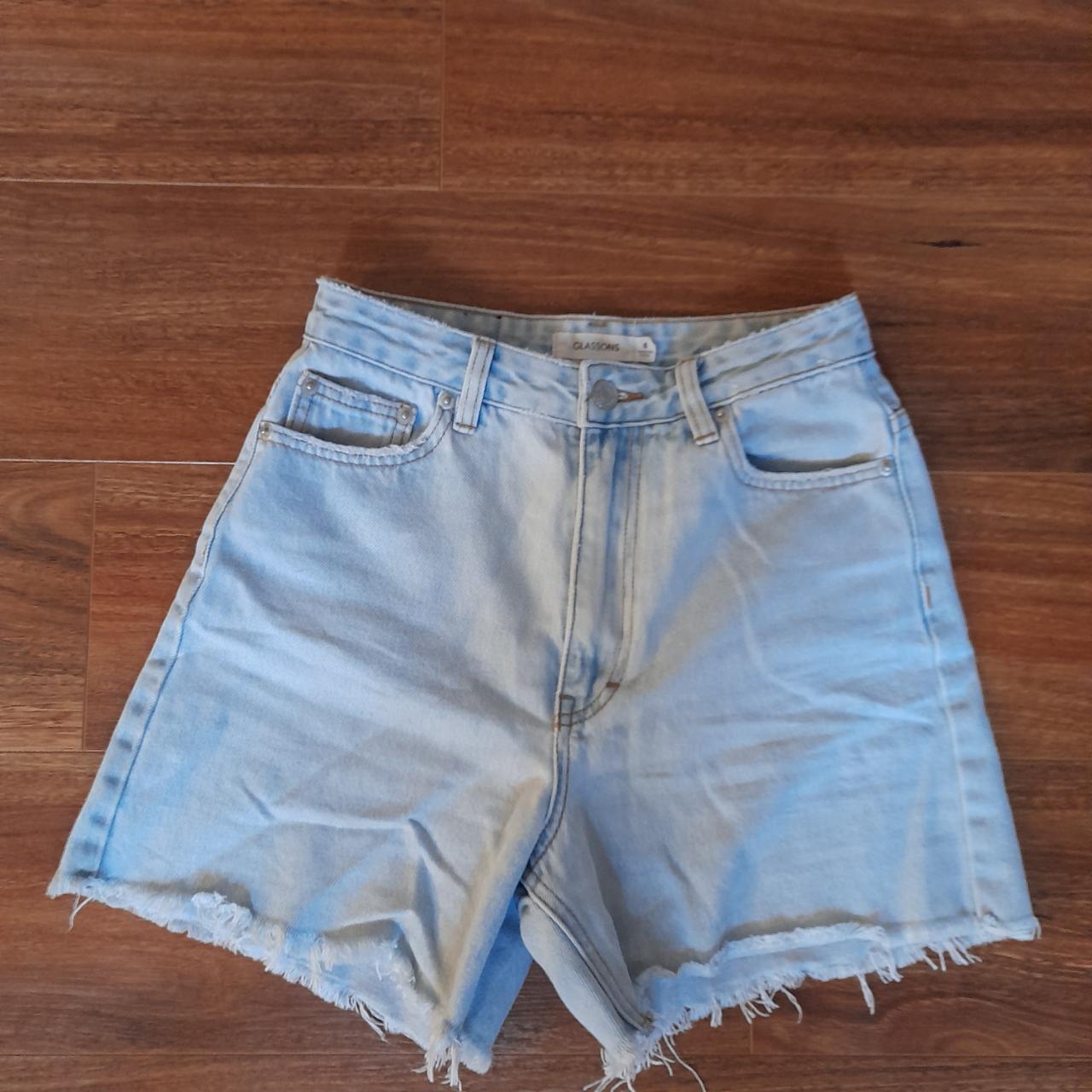 Glassons denim shorts. High rise, size 6. - Depop