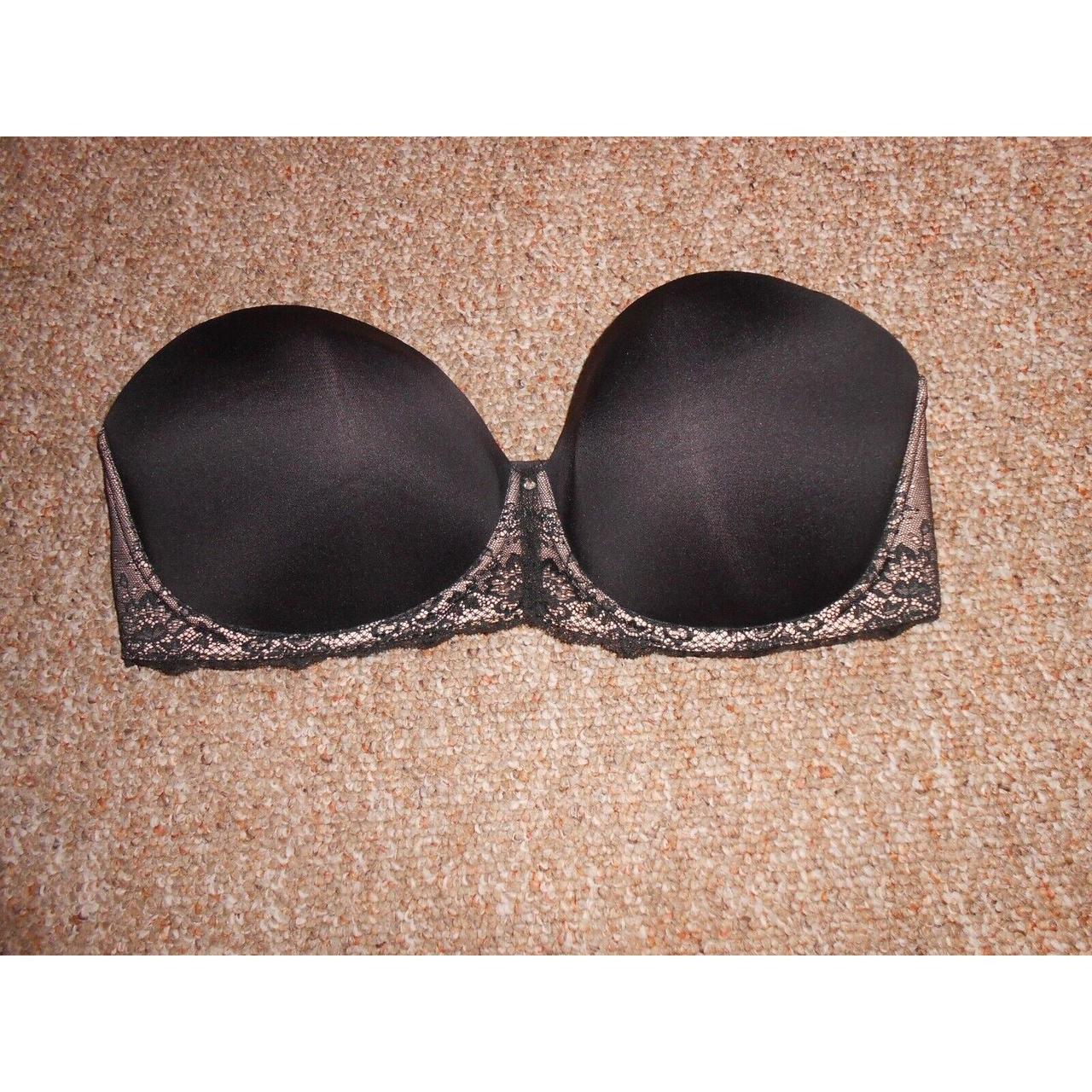 Torrid 42F Strapless Bra Black Lace Molded Cups Back... | Depop