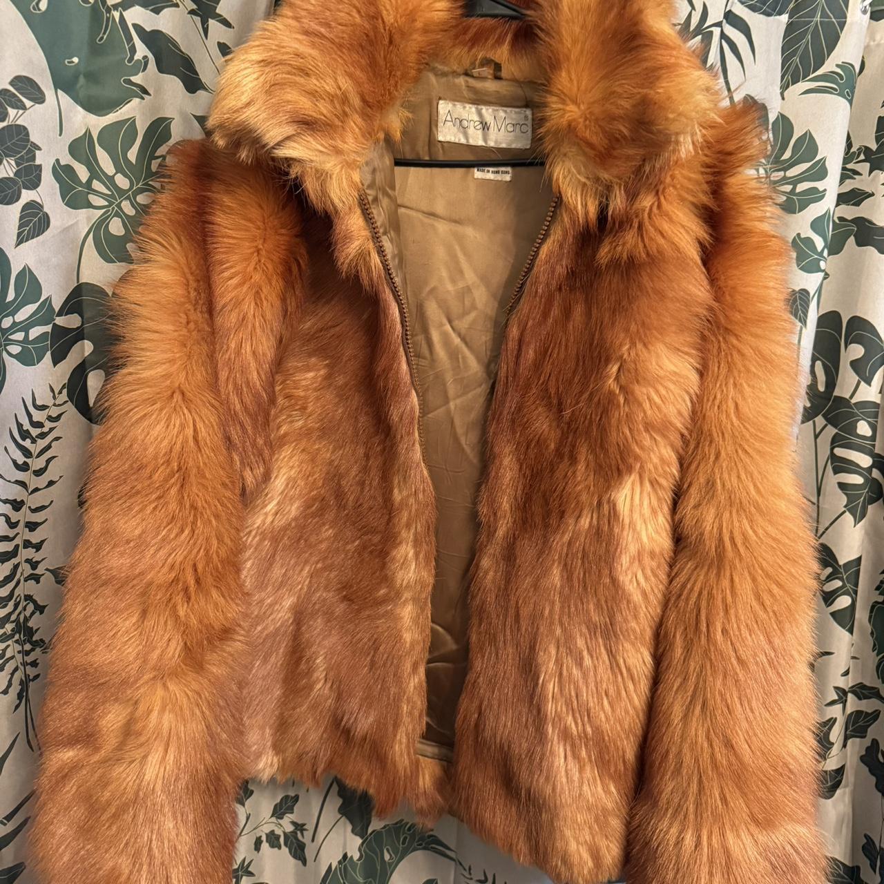 Andrew Marc fur coat orange fur coat... | Depop