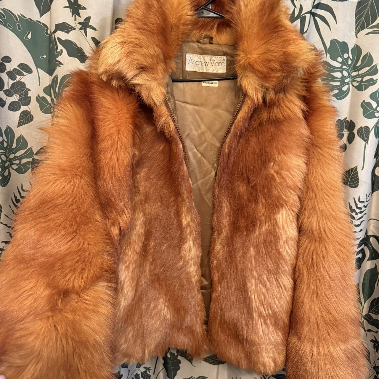 Andrew Marc fur coat orange fur coat... | Depop