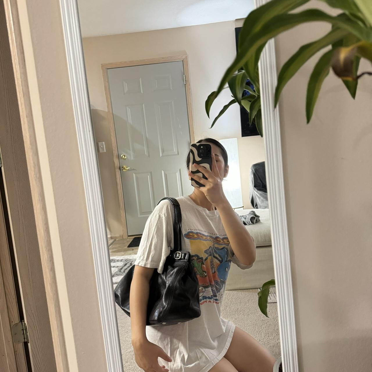 Vintage Coach Black Leather Pleated Belt Shoulder... | Depop