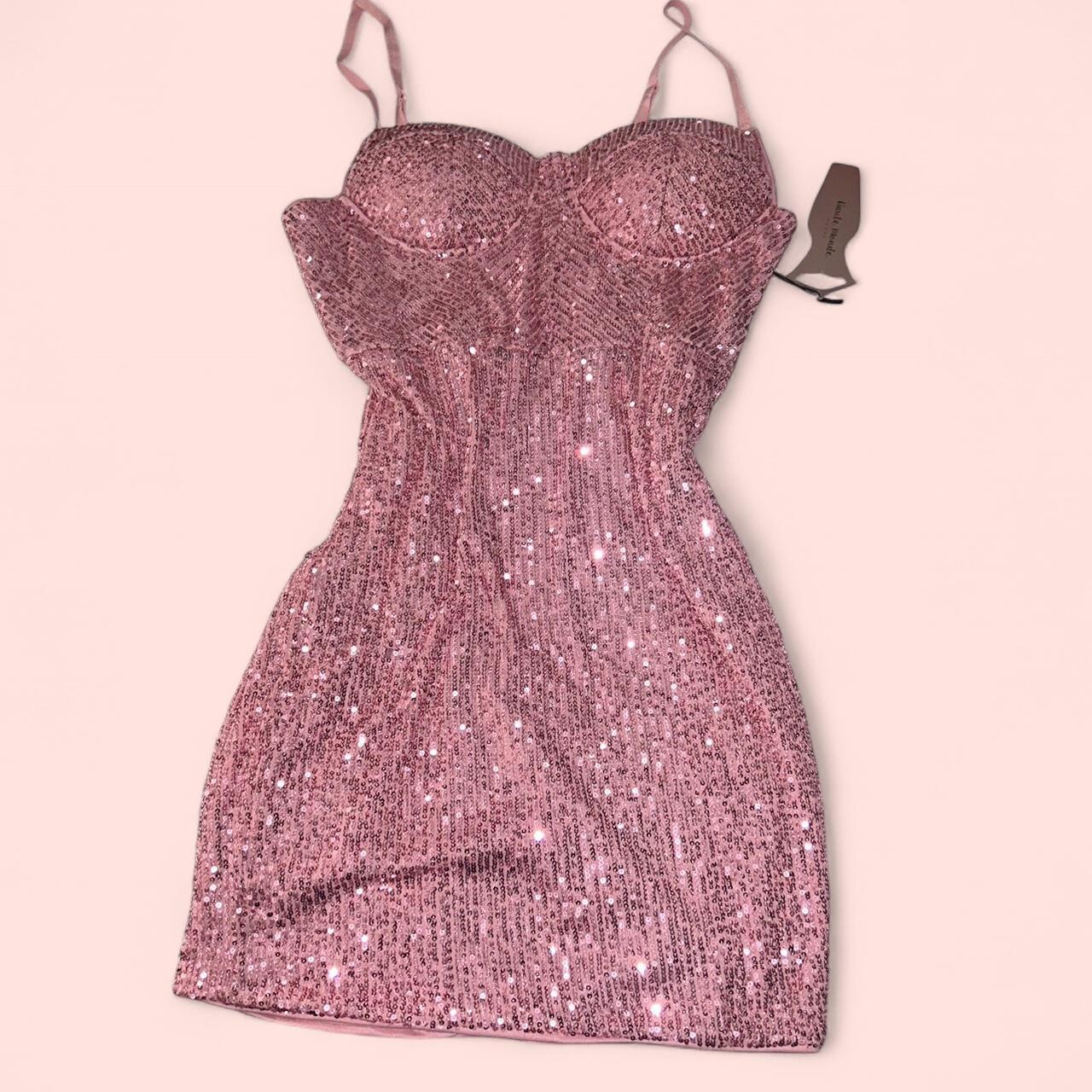 pink sequin mini dress new with tags #hoco #party... | Depop