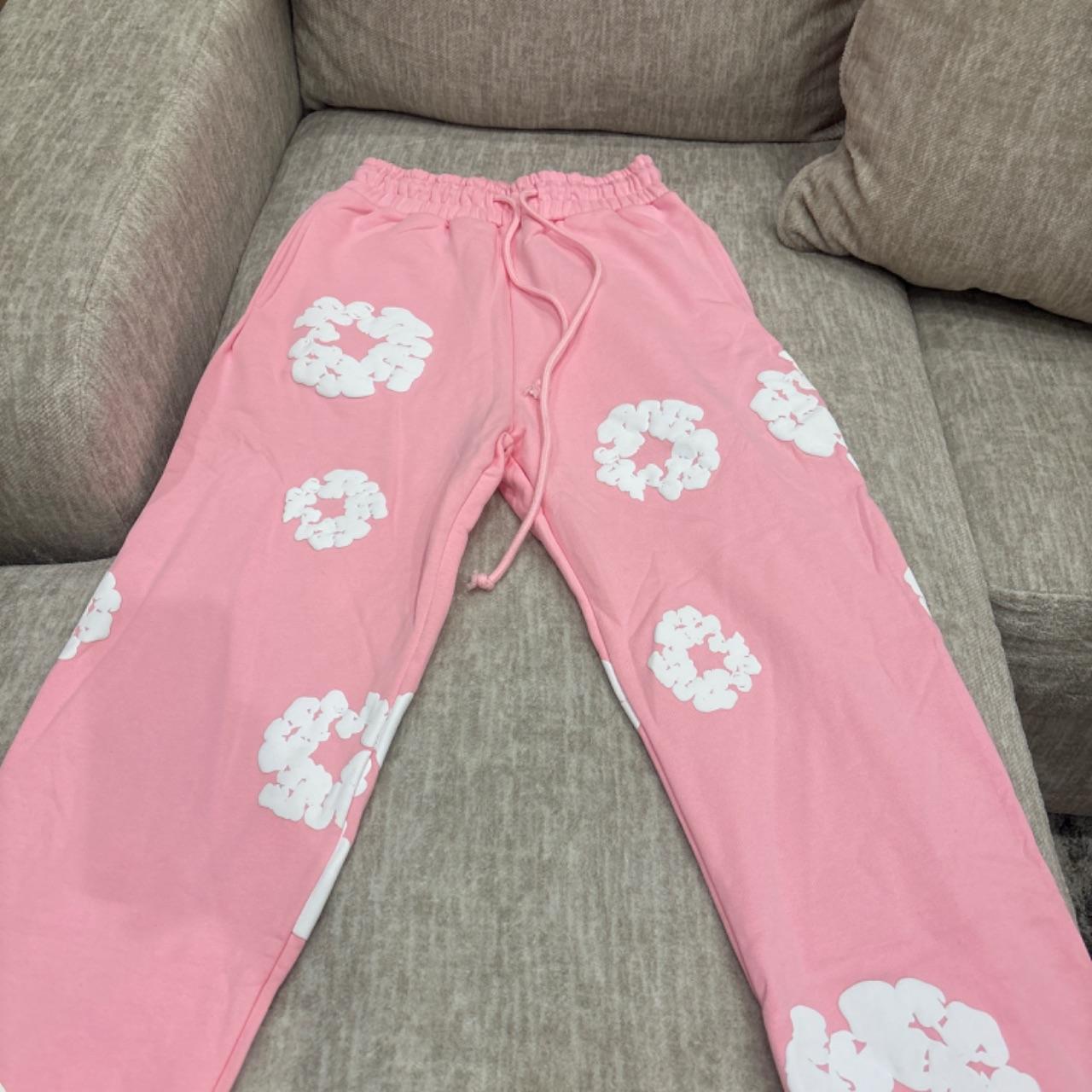 pink denim tears sweatpants - Depop