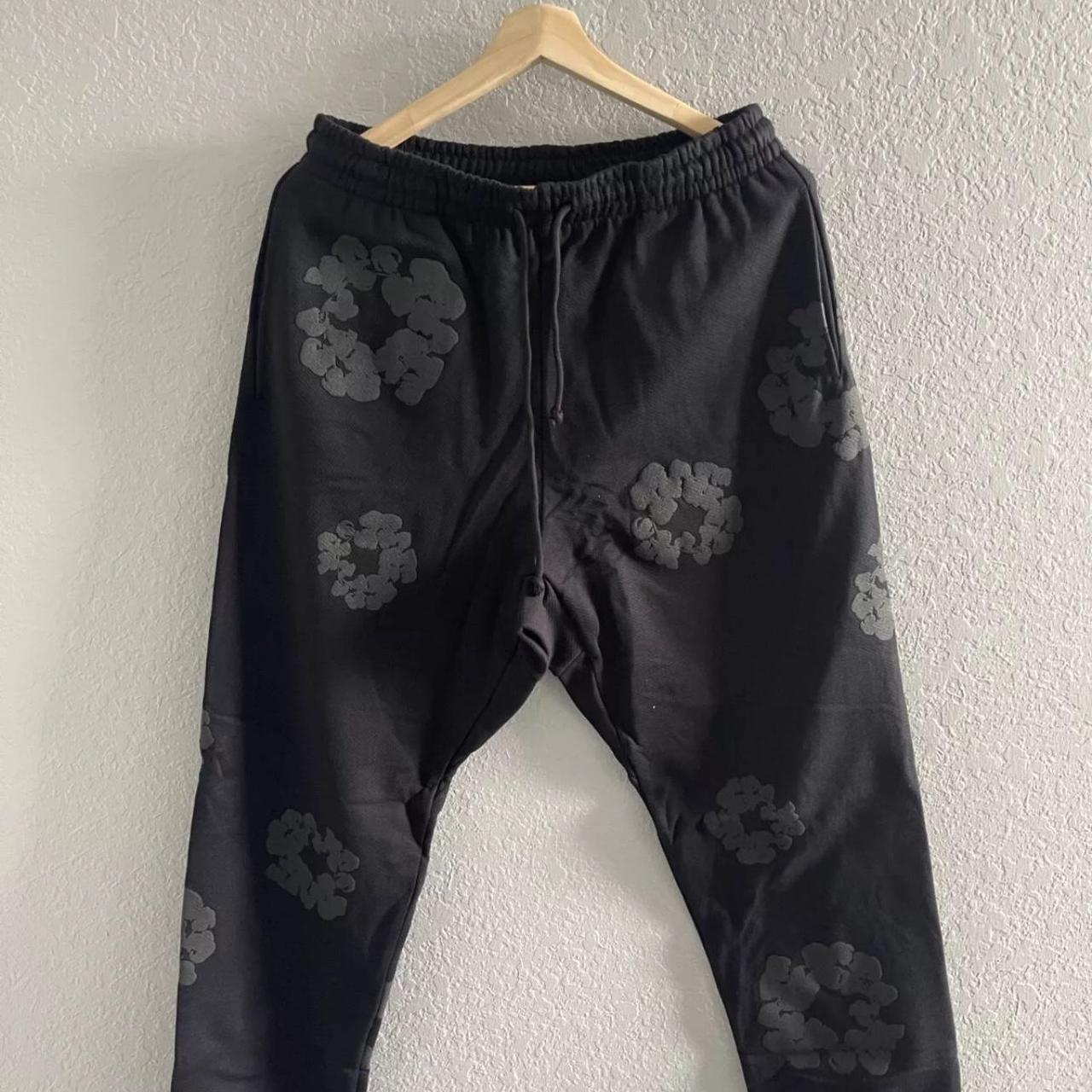 Denim Tears Cotton Wreath Sweatpants Monochrome... - Depop