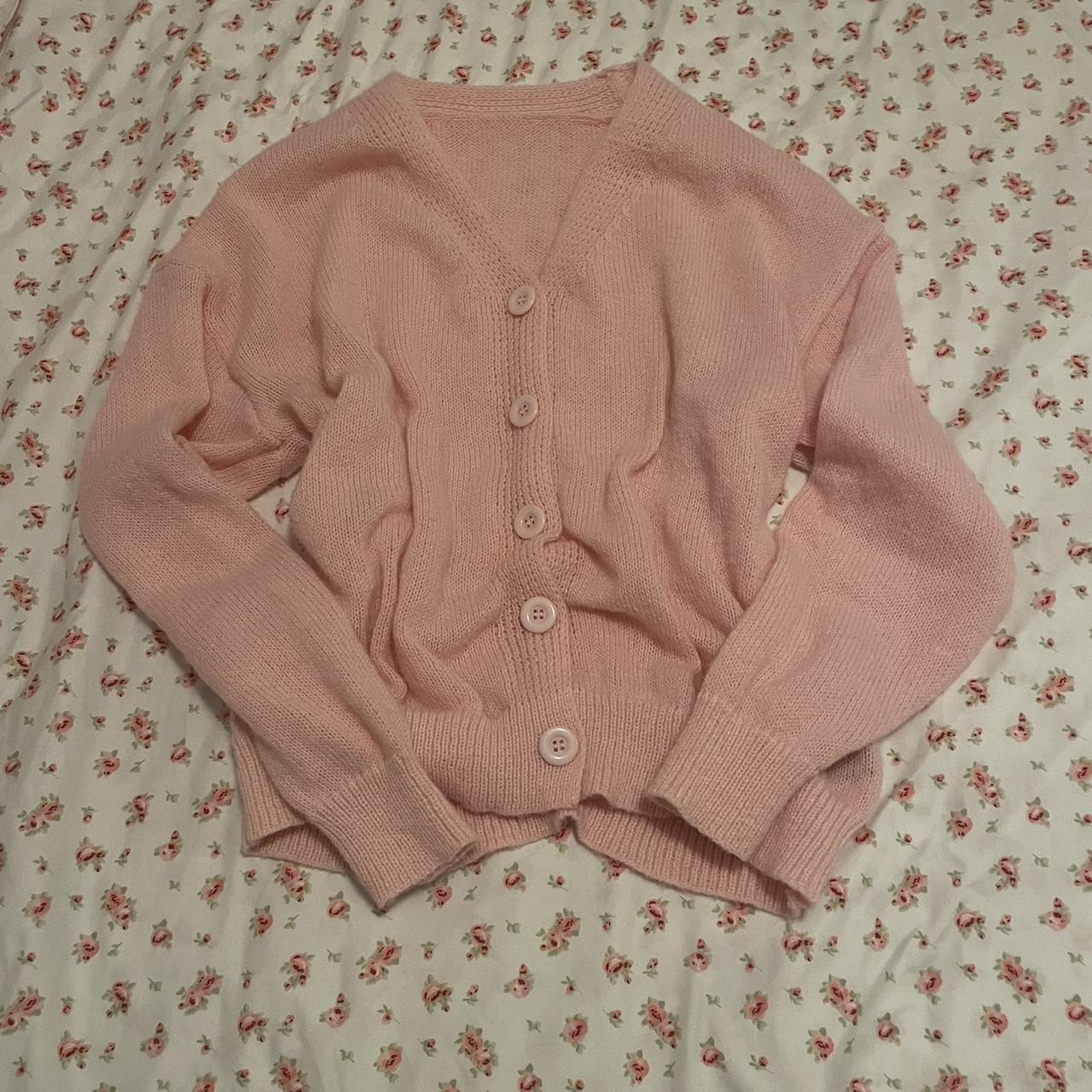 Baby pink warm SHEIN cardigan - so cute!... | Depop