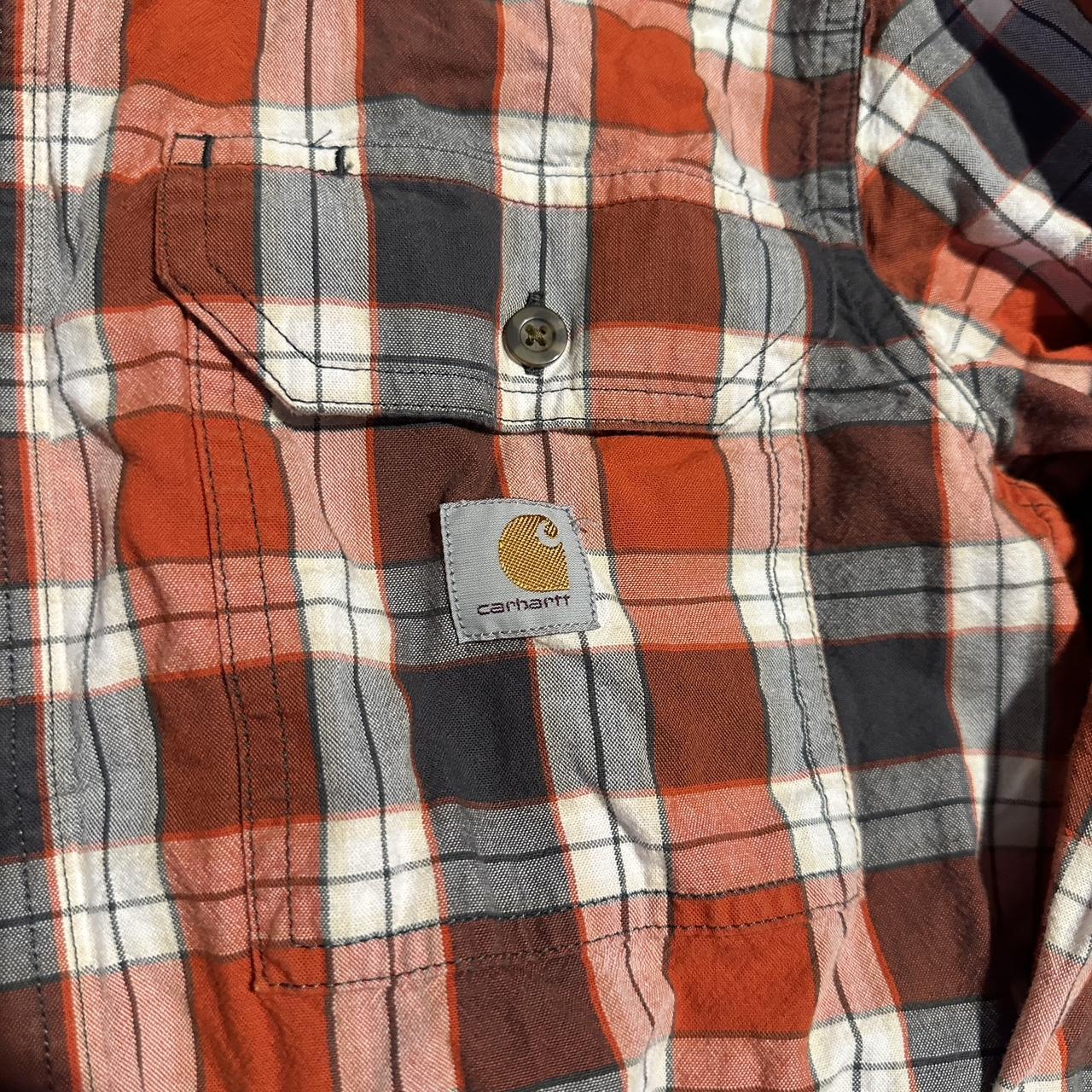 Great condition carhartt flannel, unique colors... - Depop