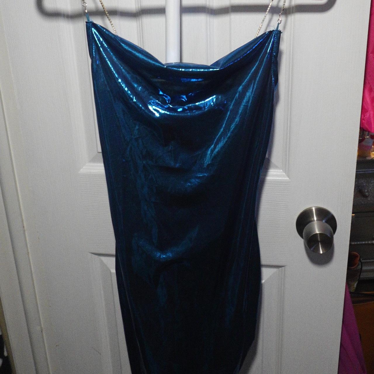 Metallic blue mini dress | Nice birthday dress | XS... - Depop