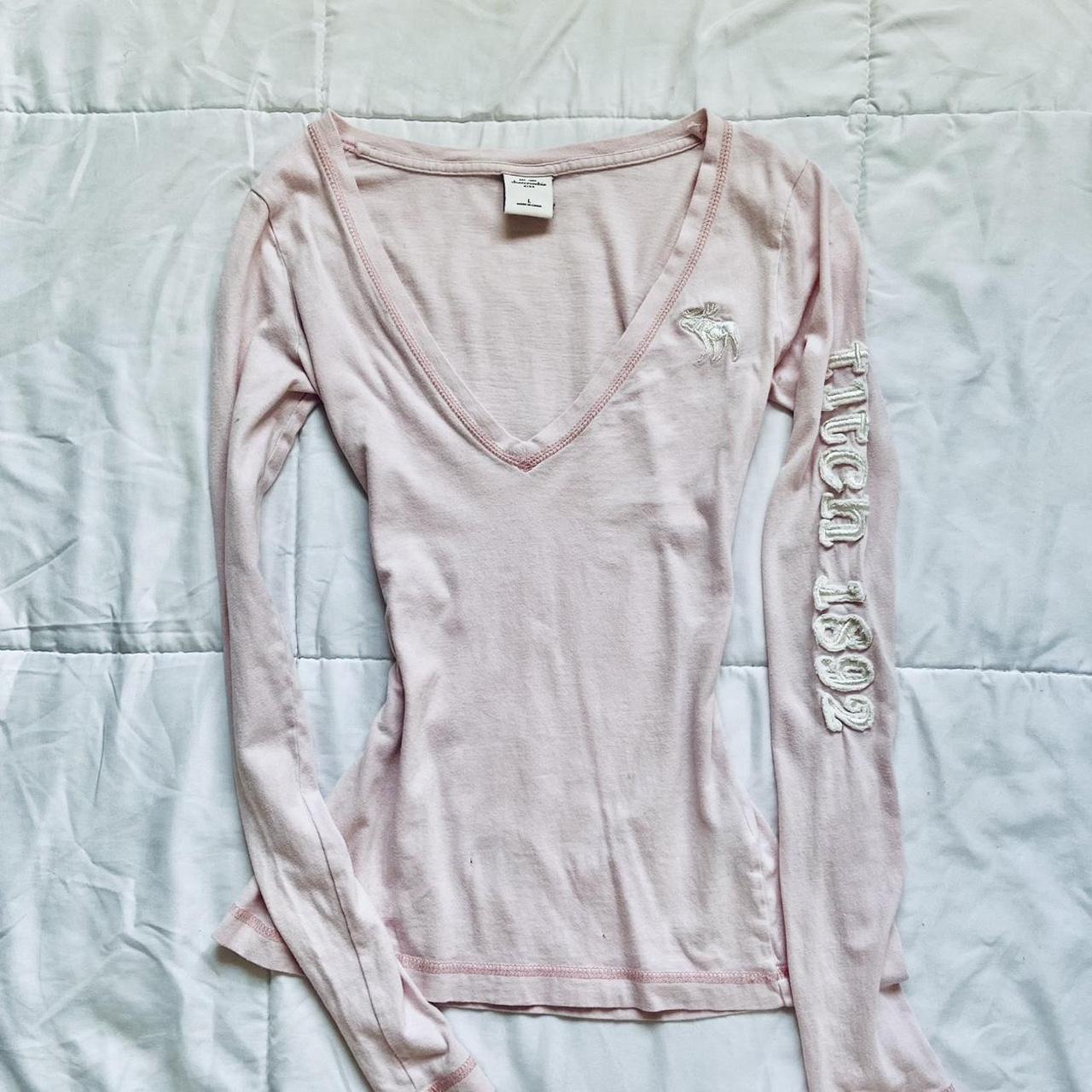 baby pink abercrombie babydoll ballerina long sleeve... - Depop