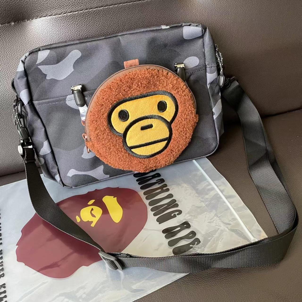 A Bathing Ape Baby Milo BAPE black camo 2pc pouch... - Depop