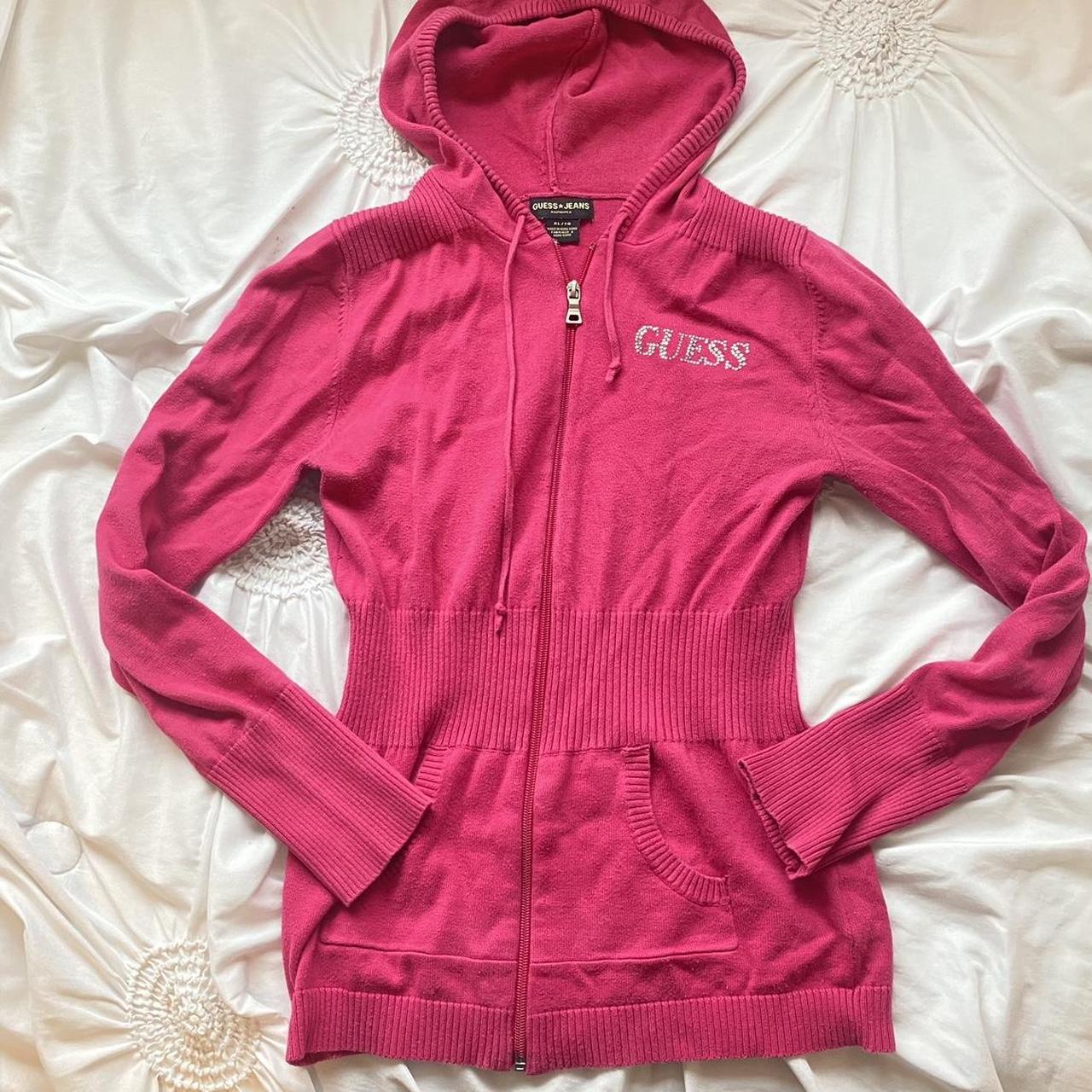 Pink Guess Bedazzled Zip Up🕊️ the most perfect y2k... - Depop