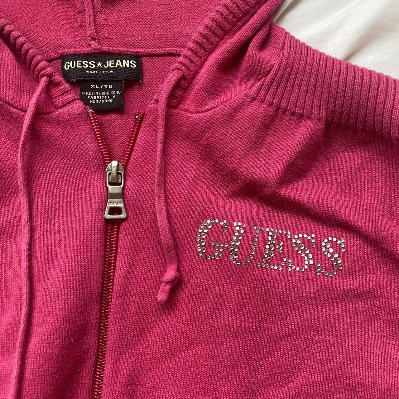 Pink Guess Bedazzled Zip Up🕊️ the most perfect y2k... - Depop