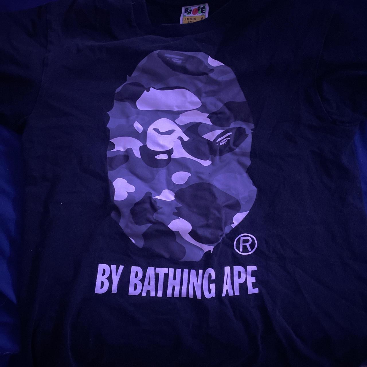 small bathing ape tee black and grey worn a 2-3 times - Depop