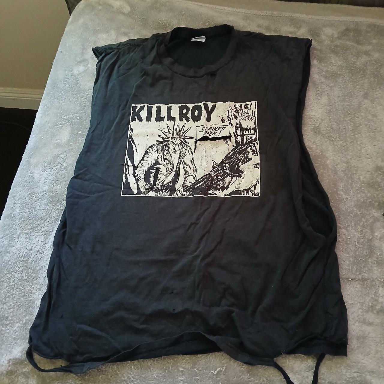 XL rare killroy punk cut shirt worn with holes and... - Depop