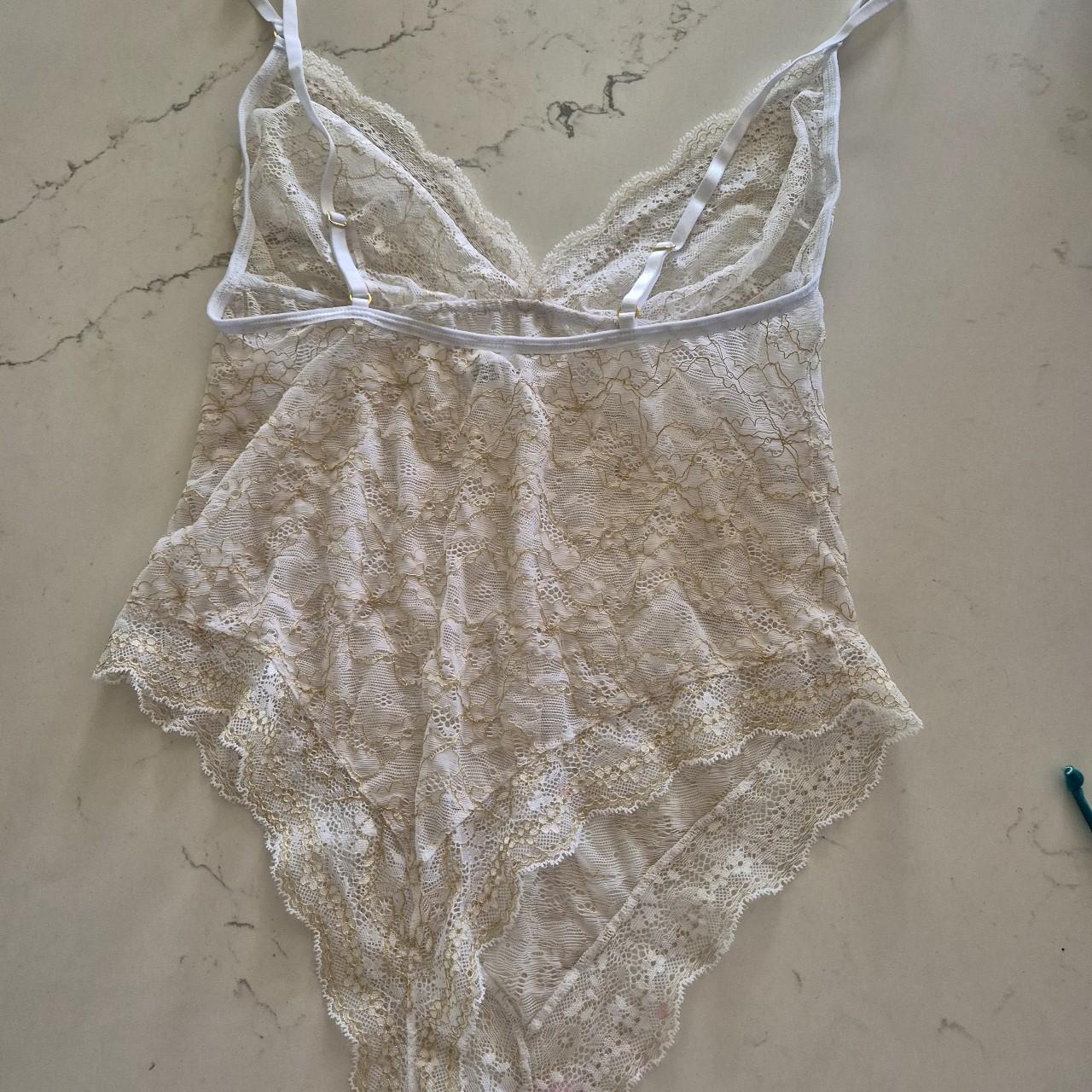 Wicked weasel one peice night set white and hold - Depop