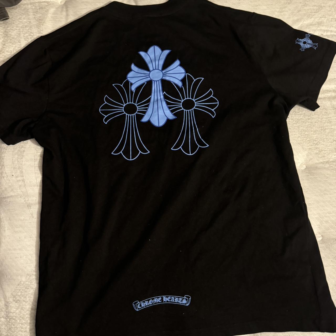 Chrome Hearts black and blue pocket tee Condition:... - Depop