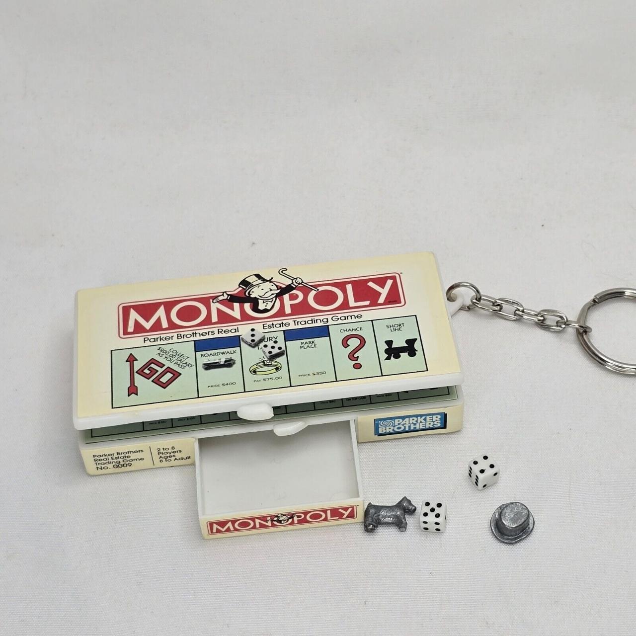 1998 VINTAGE MINIATURE MONOPOLY KEY CHAIN WITH Hat,... - Depop