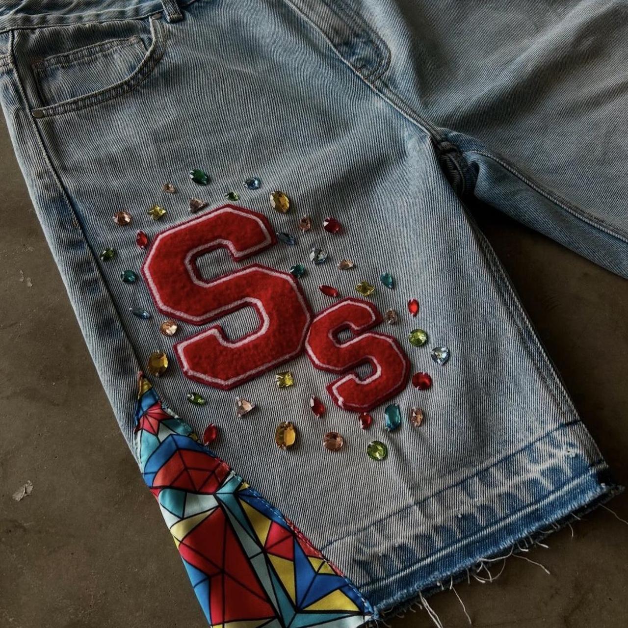 "Crowned Jewel" Flared Jorts - $35 - Flared Fit... - Depop