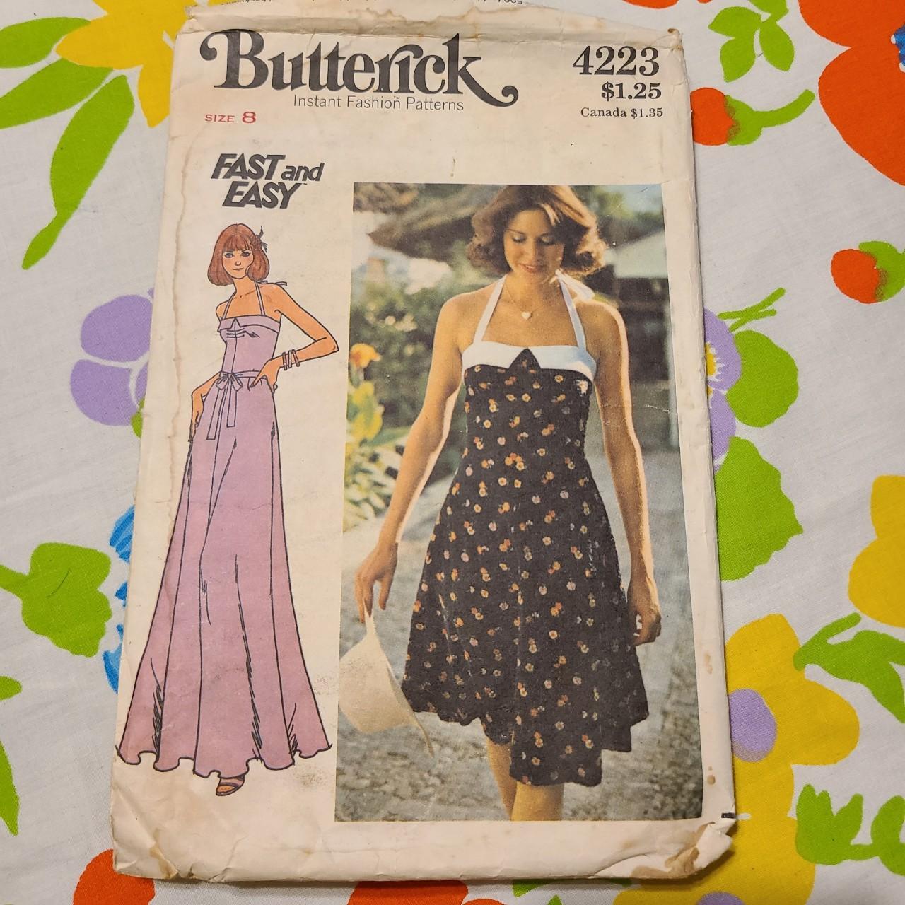 Retro 1980s butterick ladies dress sewing pattern | Depop