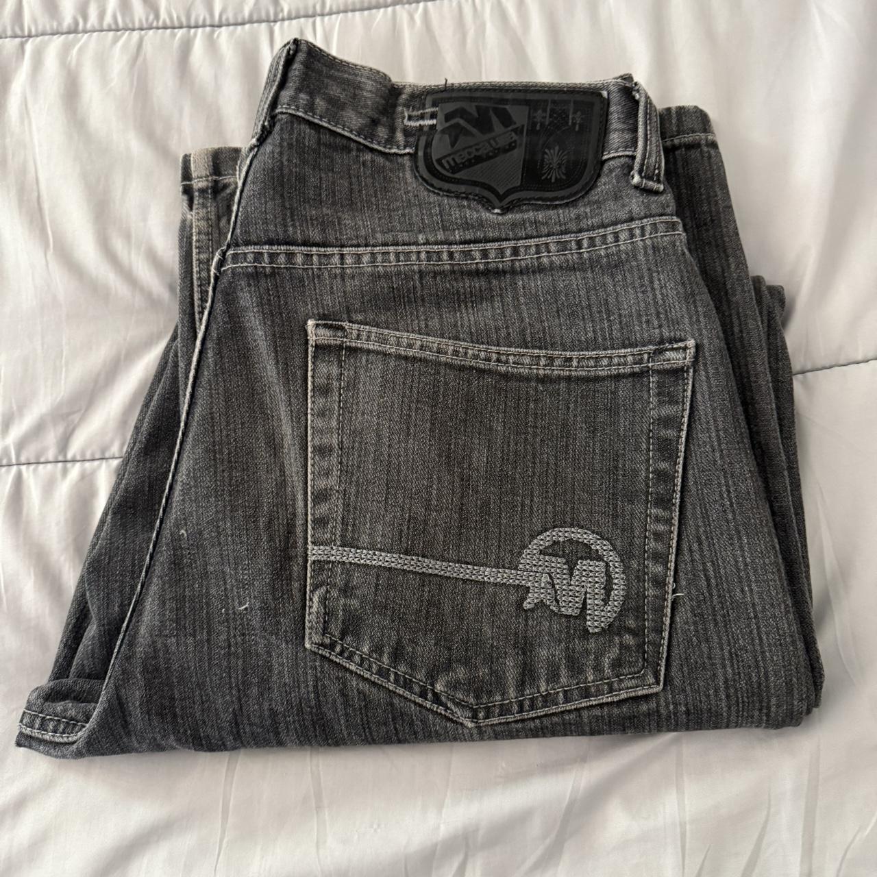 Early 2000s Ashy Grey baggy Mecca jeans 34x34 10 in... | Depop