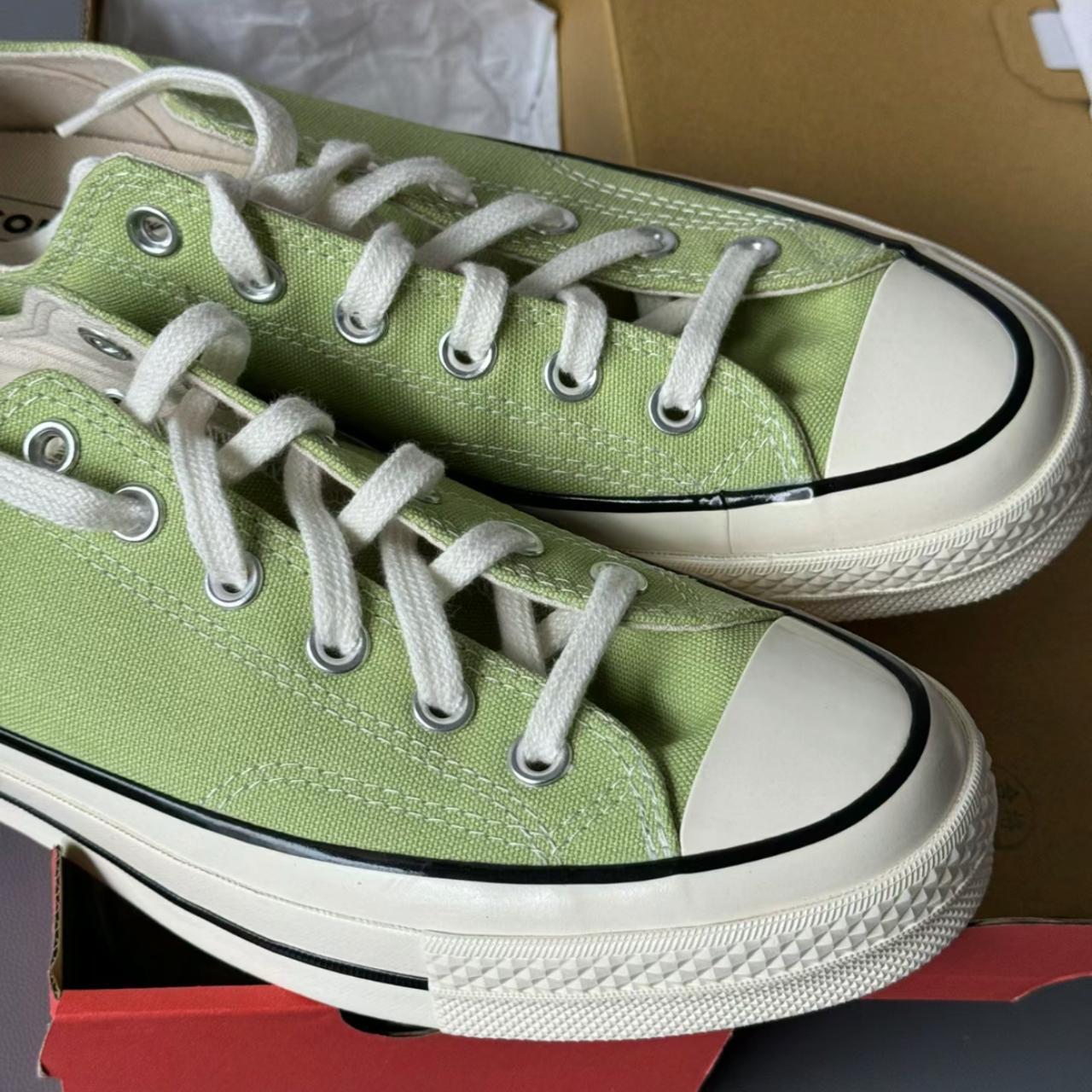 New Converse Green Low Top Canvas Shoes for Men and... - Depop