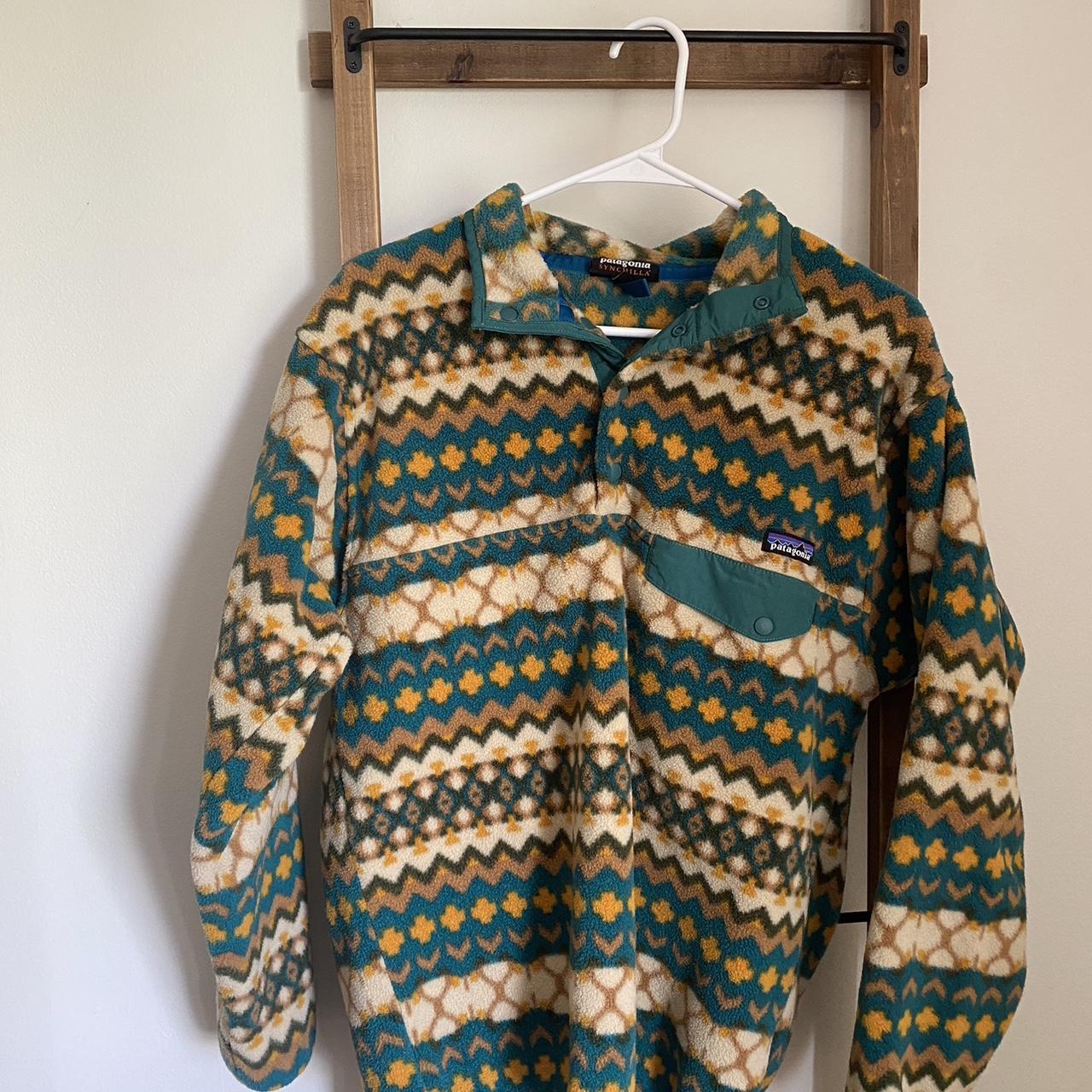 Patagonia Synchilla Cliff Arbor Green Fleece Jacket... - Depop