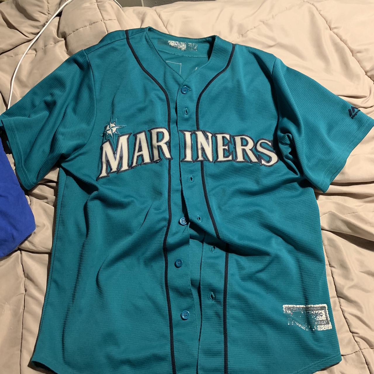 Seattle Mariners Adidas green and blue jersey... - Depop