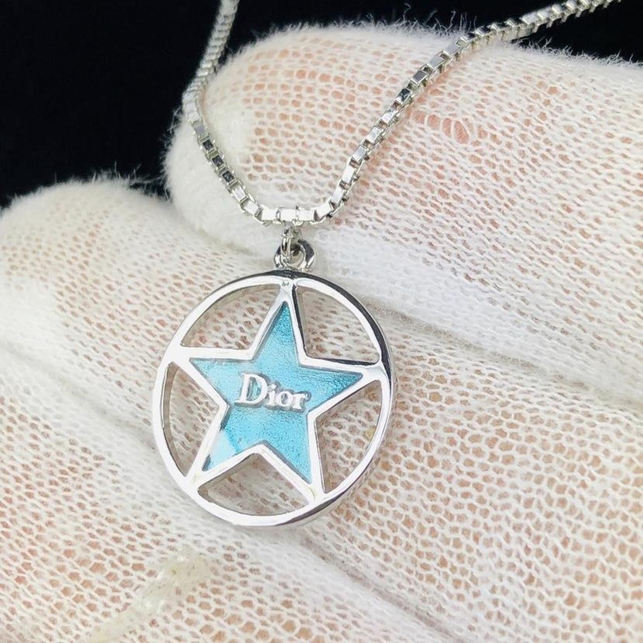Dior star logo necklace 17” approximately Signs... - Depop