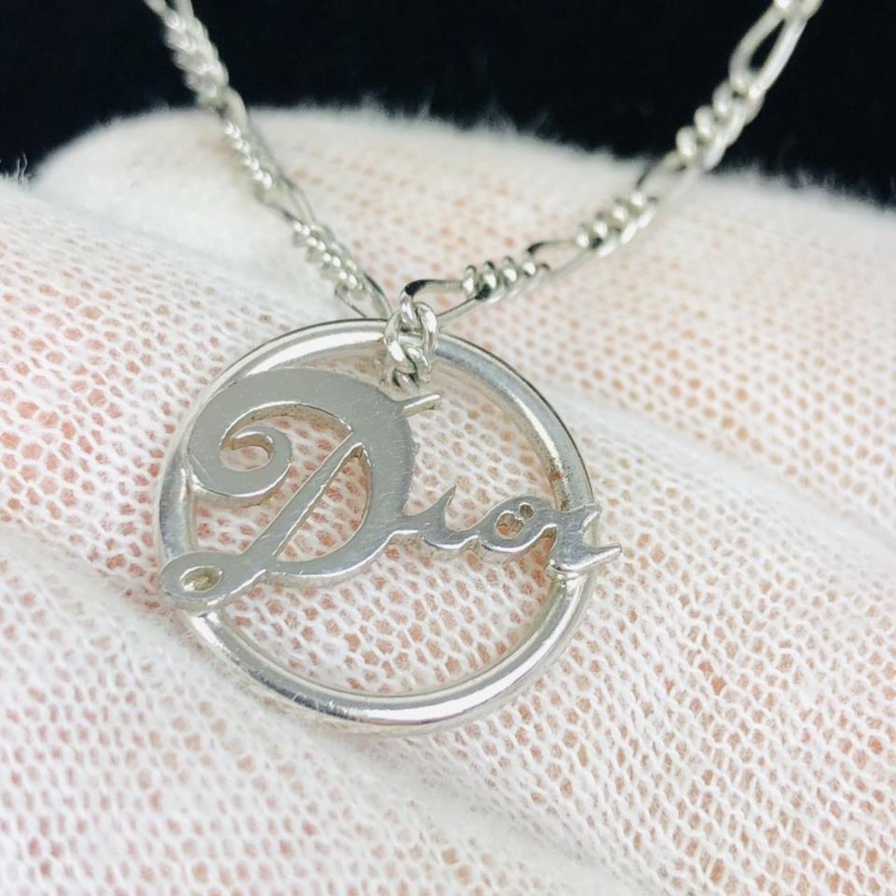 Dior cursive logo necklace 17’ approximately... - Depop
