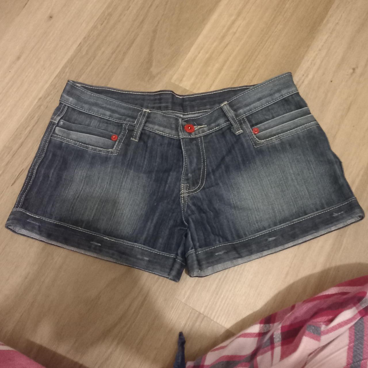 Vintage low-rise mini denim shorts - Depop