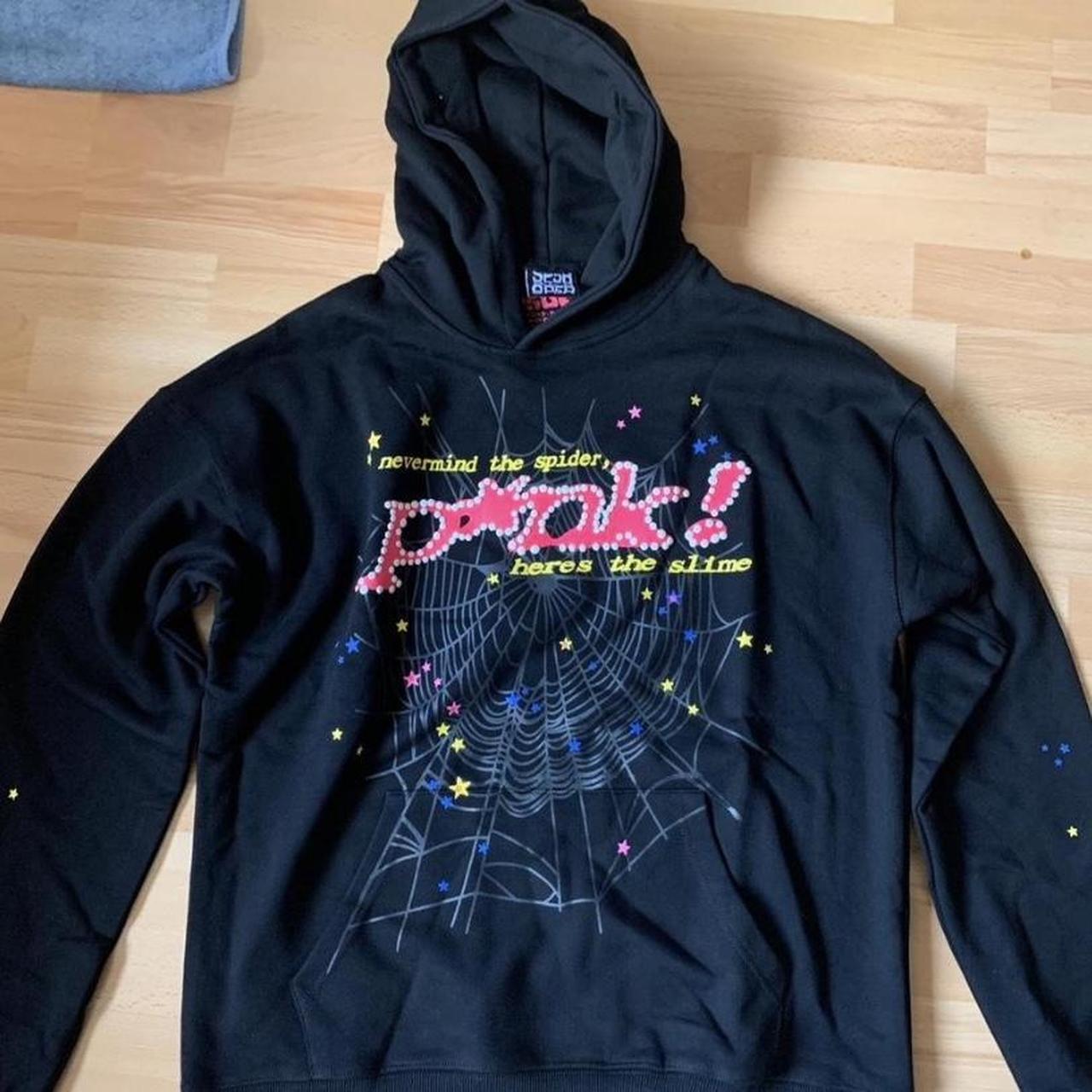 Size M Pink Spider brand hoodie. - Depop