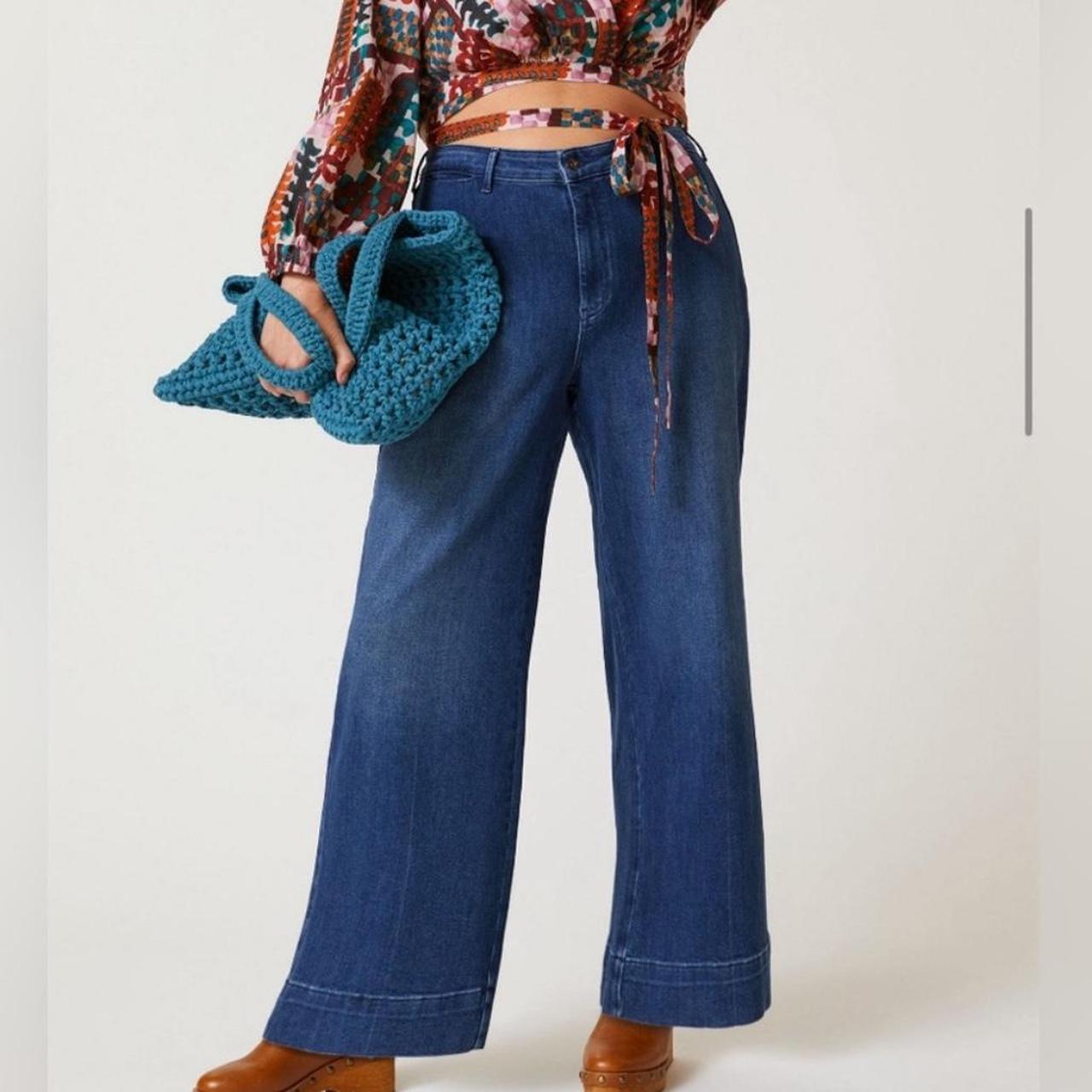 Pilcro the Skipper High Rise Wide-Leg Jeans... | Depop