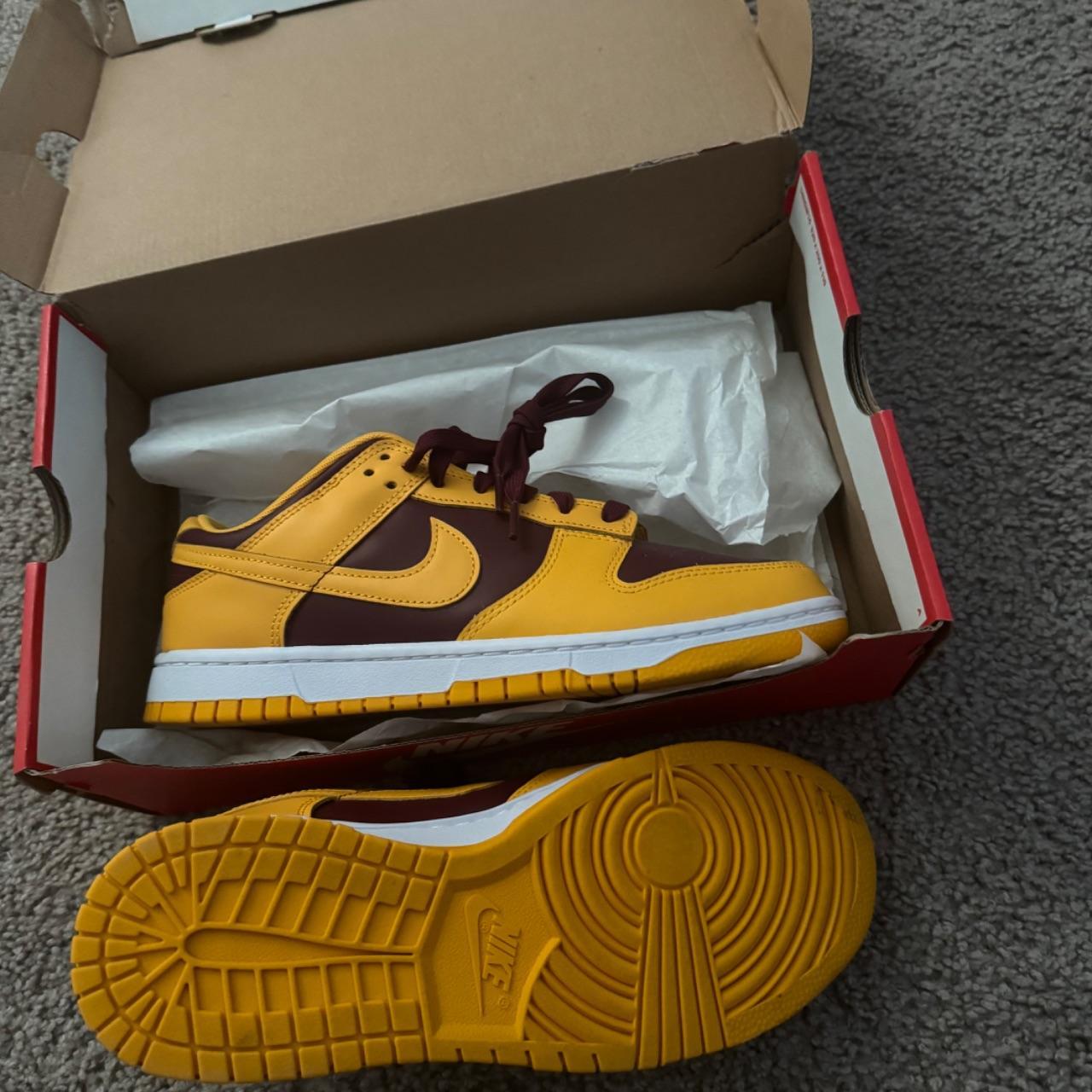 Size 8.5 nike dunks worn once bought on goat - Depop