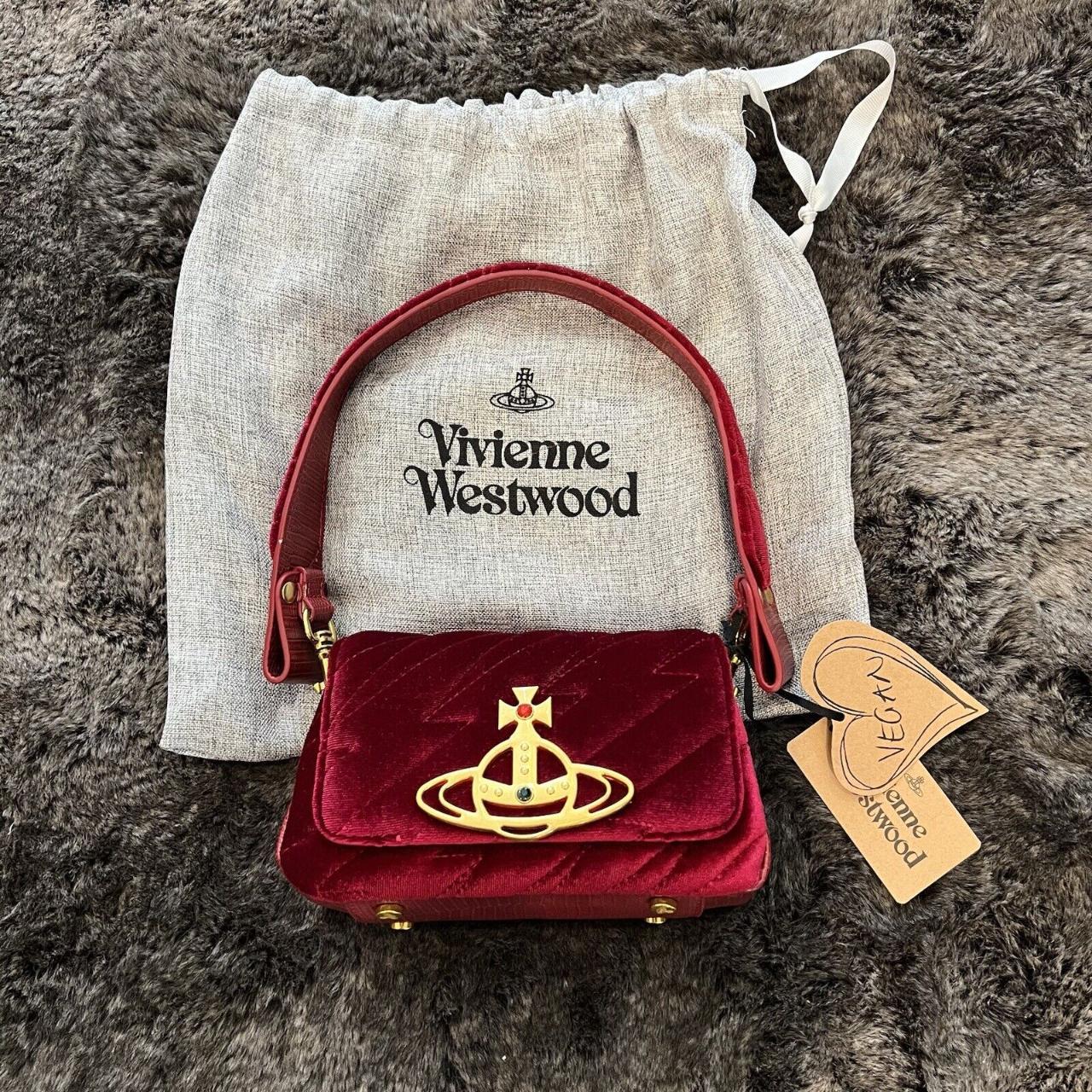 VIVIENNE WESTWOOD Nana Burgundy Velvet Hazel Quilted... - Depop