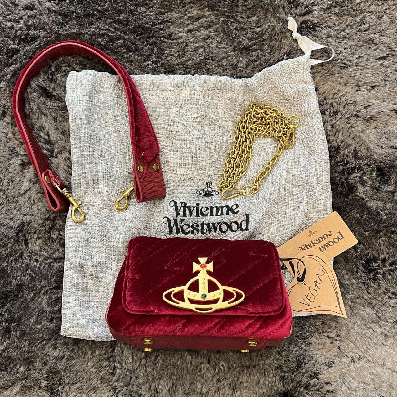 VIVIENNE WESTWOOD Nana Burgundy Velvet Hazel Quilted... - Depop