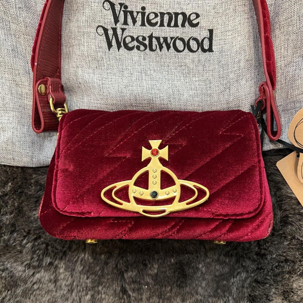 VIVIENNE WESTWOOD Nana Burgundy Velvet Hazel Quilted... - Depop