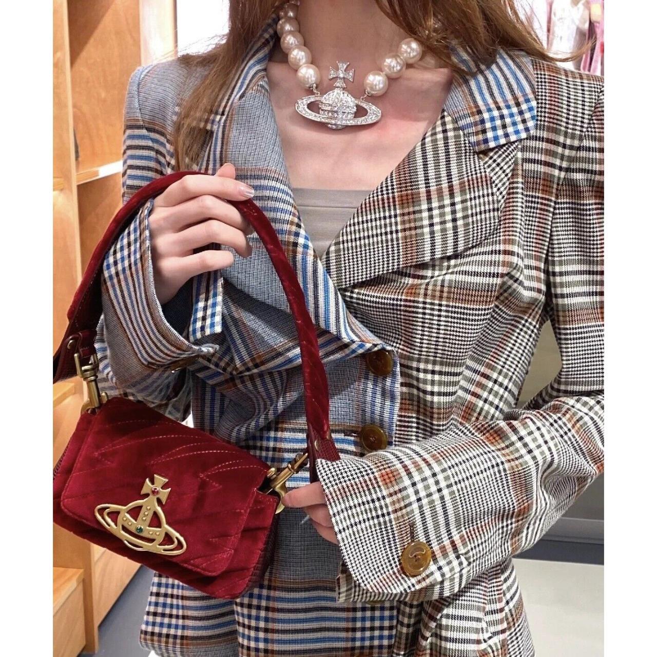 VIVIENNE WESTWOOD Nana Burgundy Velvet Hazel Quilted... - Depop