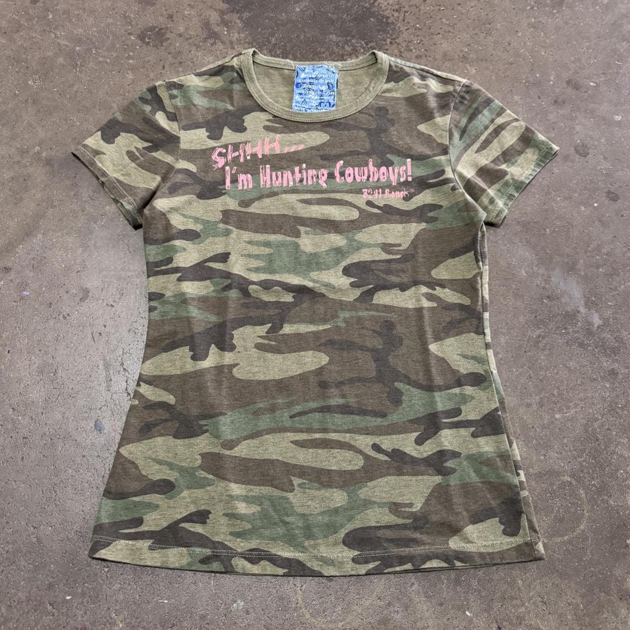 Vintage Y2K Shhh I’m Hunting Cowboys baby tee Size... | Depop