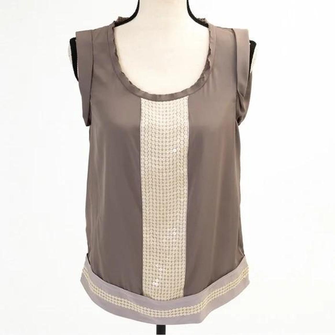 Loft neutral silky feel feminine tank top with... - Depop