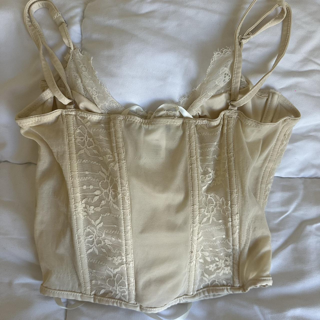 corset top w/ ribbons and mesh NEW - Size S -... - Depop