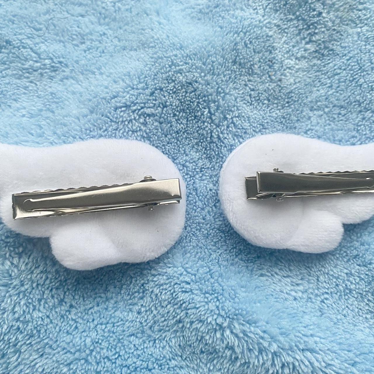 Handmade kawaii white angel wing hair clips with... - Depop