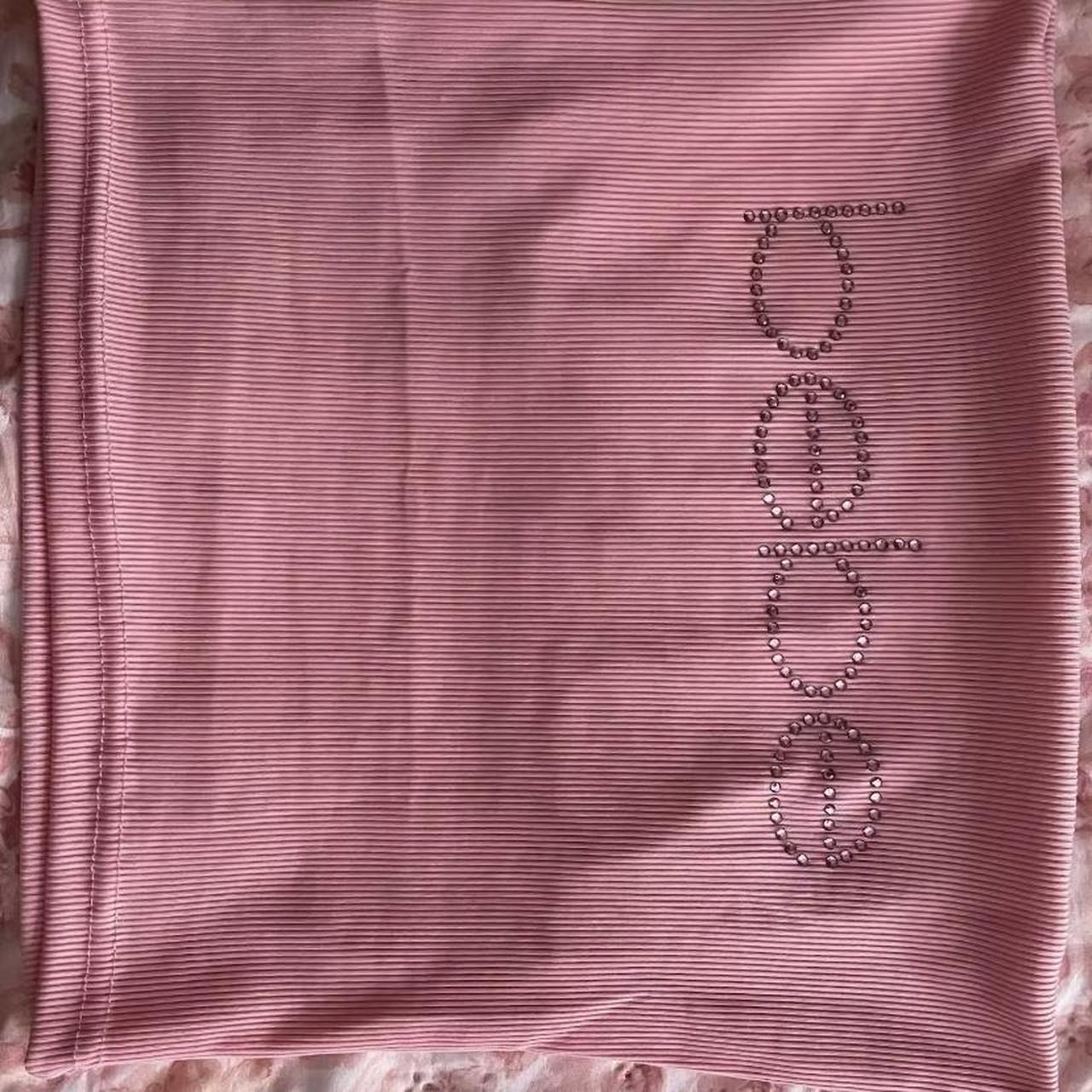 light baby pink ribbed off shoulder tube top crop... - Depop