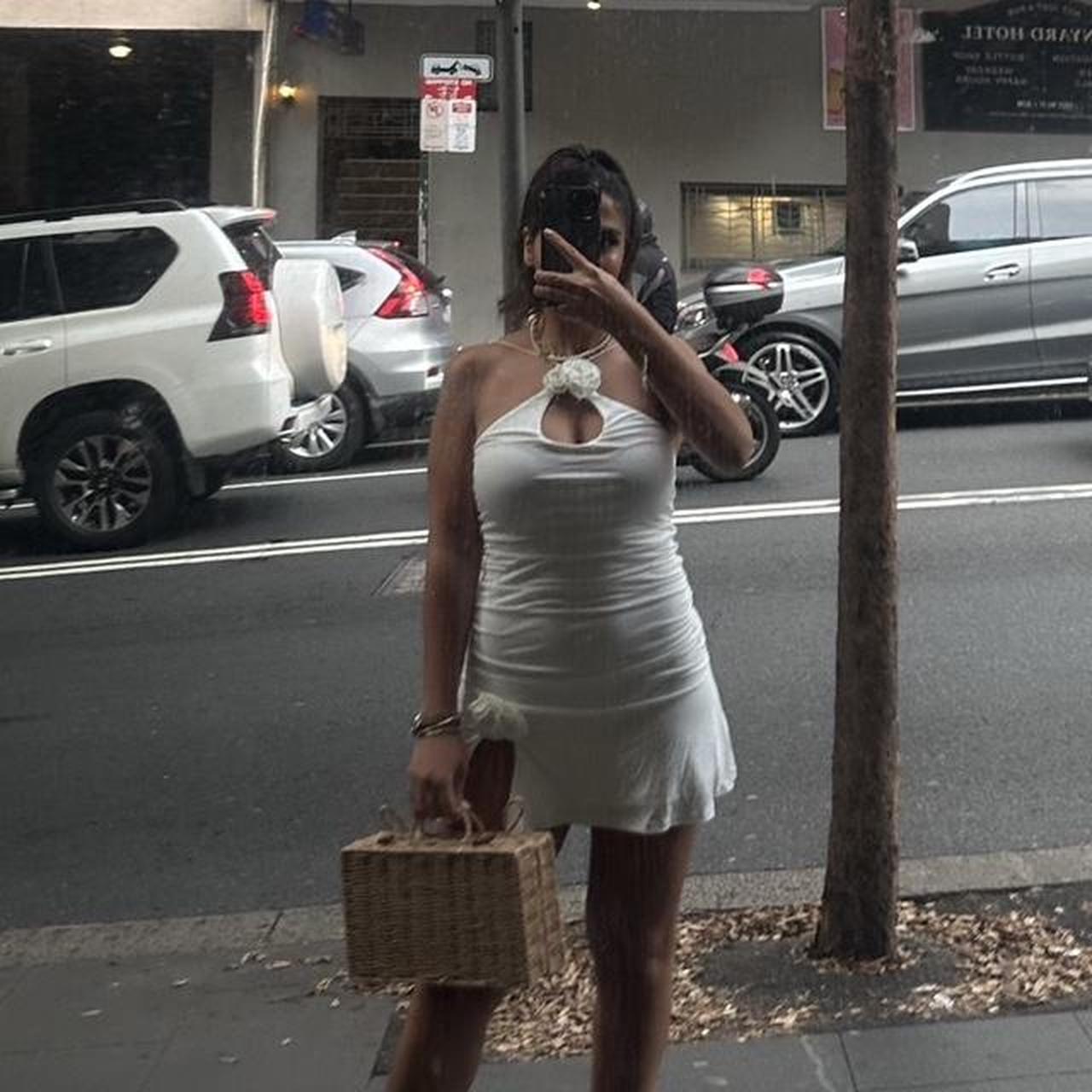 Meshki white small dress - Depop