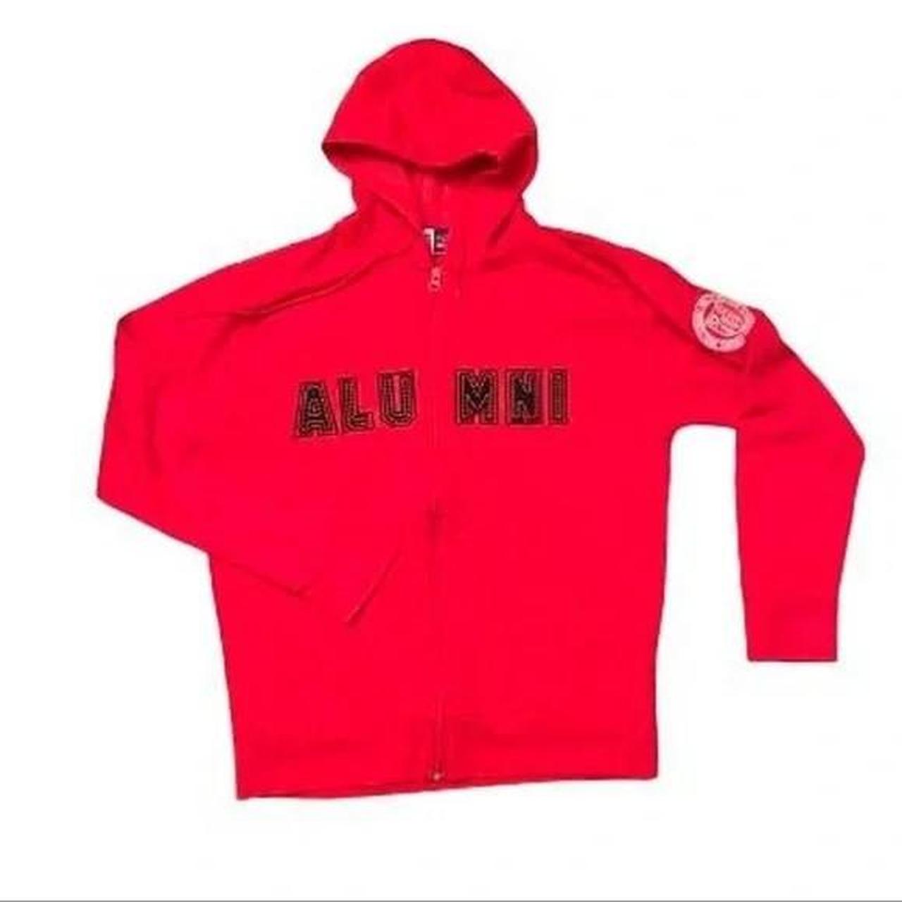 ABOUT THE ITEM this red ‘Alumni’ zip up is superrr... - Depop