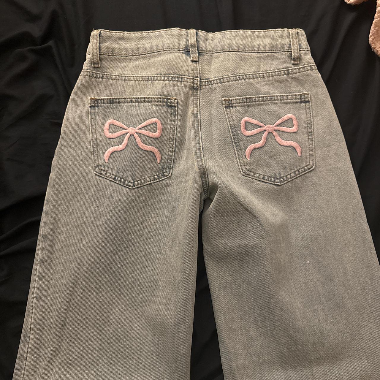 Edikted bow jeans, size s, brand new never used. | Depop