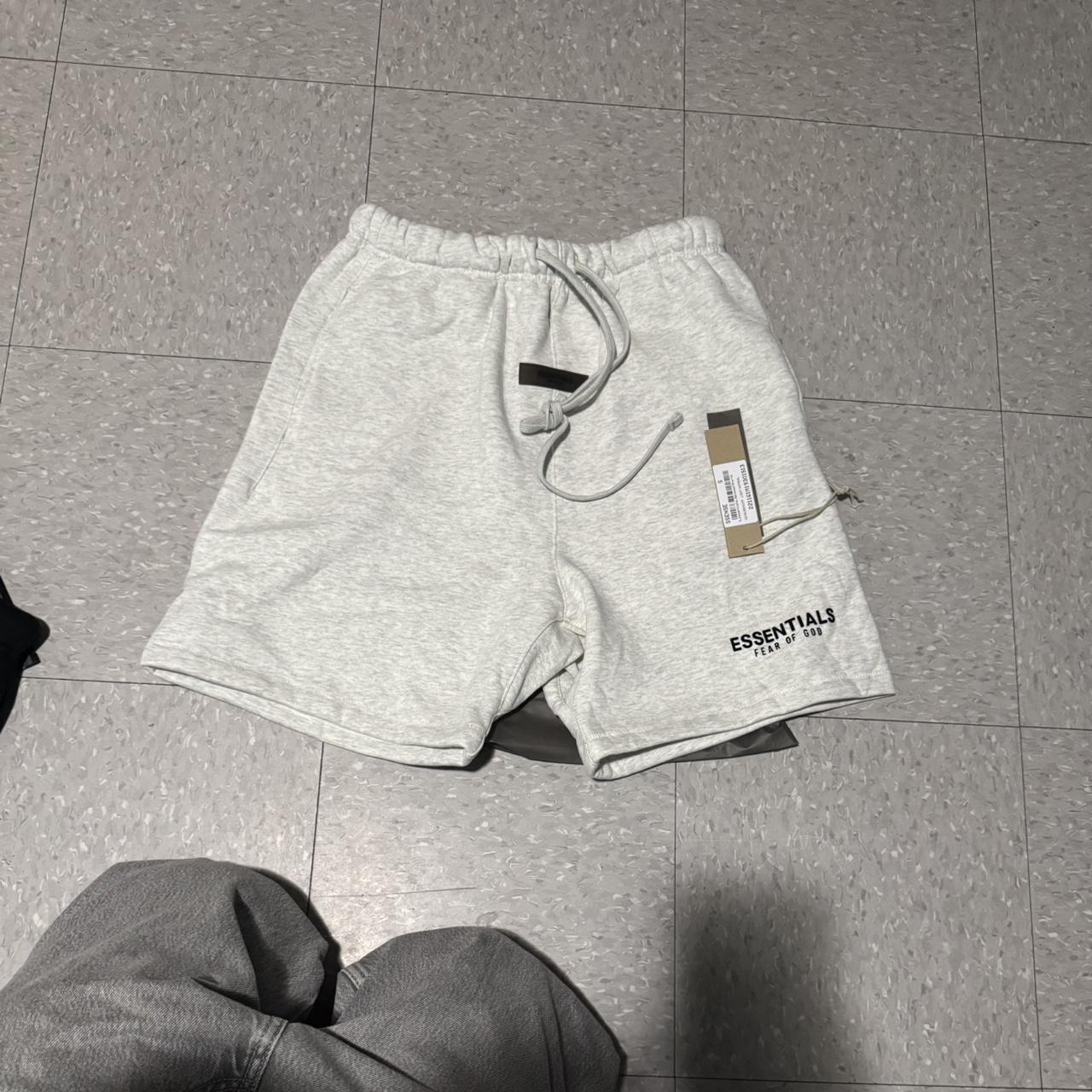 Essentials light oatmeal shorts Size small run a lil... | Depop