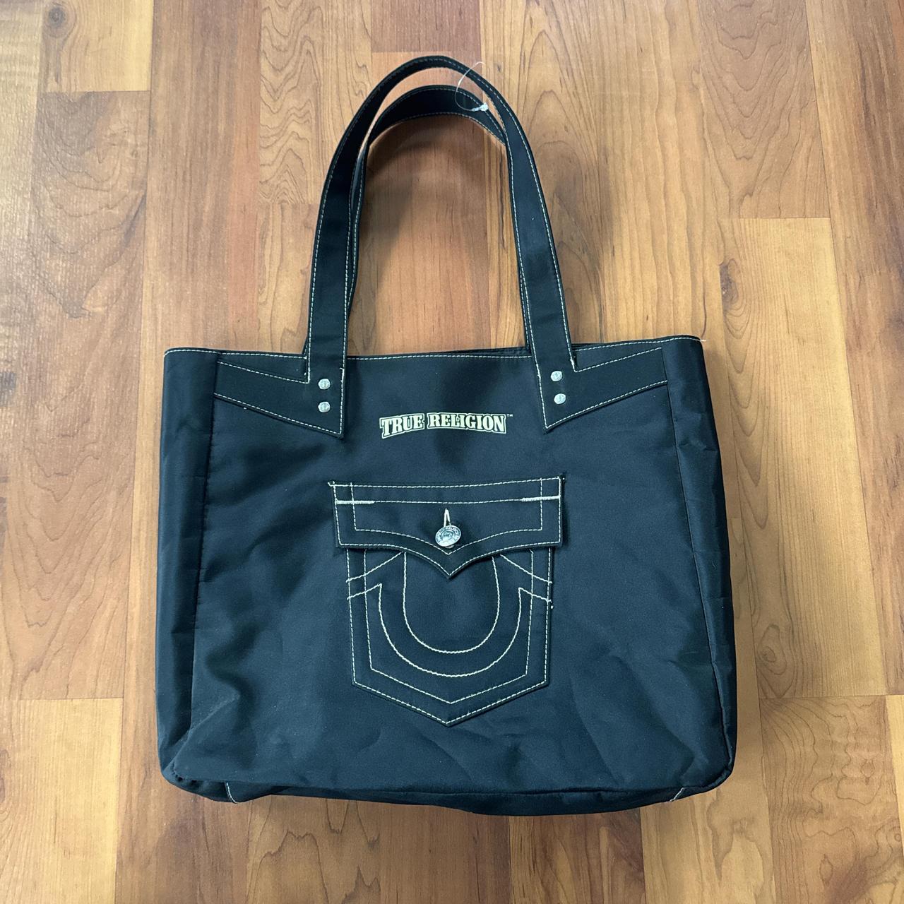 True Religion Shoulder Tote Bag Purse Black with... - Depop