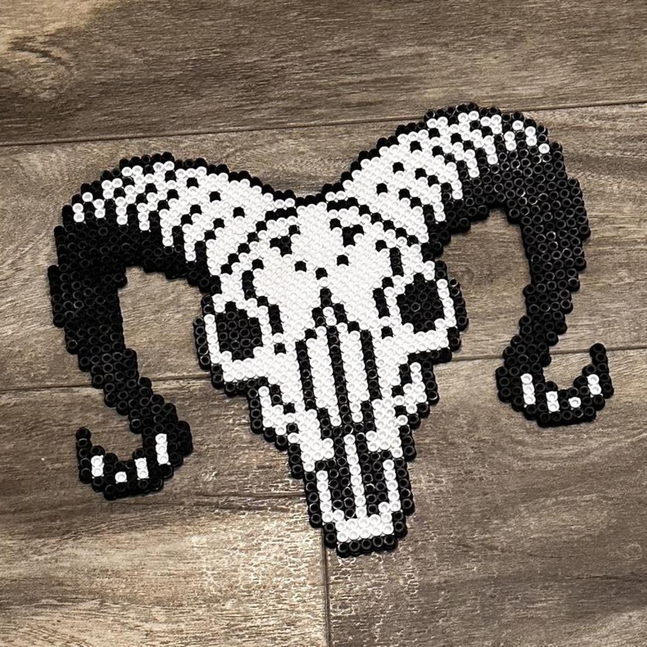 handmade perler bead goat head! - Depop