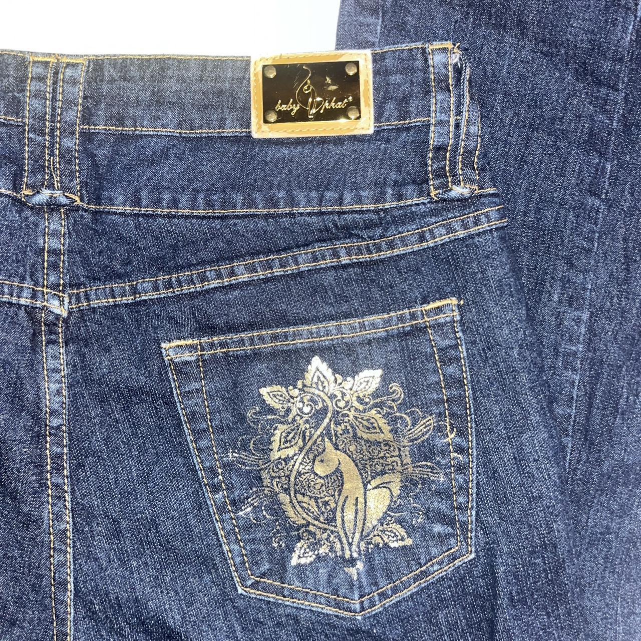 Baby phat Y2K flared jeans with design on back... - Depop