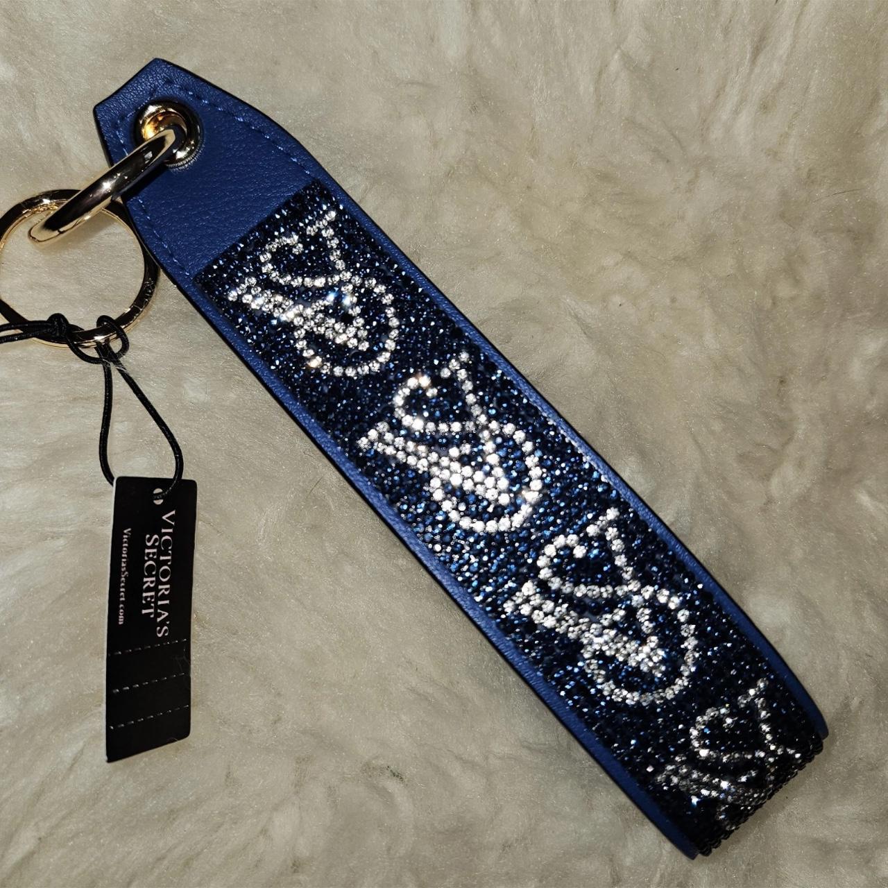 Victoria's Secret keychain wristlet Dark Blue with... | Depop